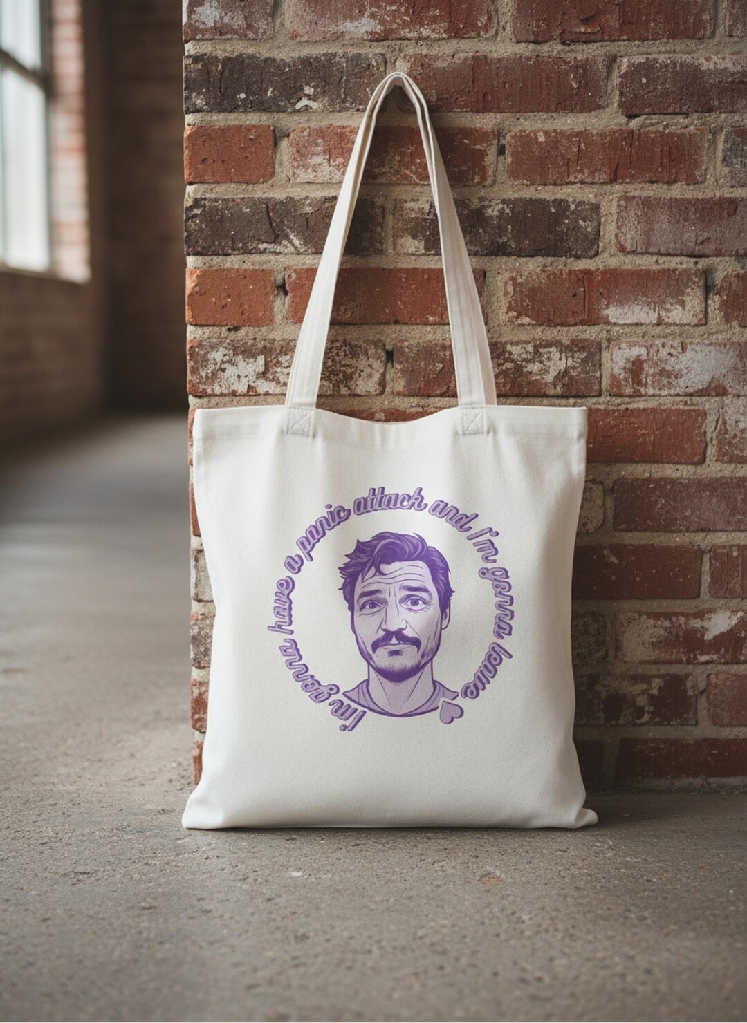 Pedro Pascal Quote Panic Attack Tote Bag - Etsy