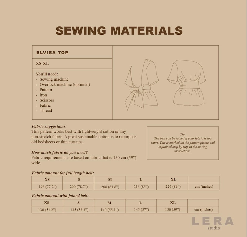 Elvira Tie-back Top Sewing Pattern: Open Back Bow Blouse (digital PDF ...