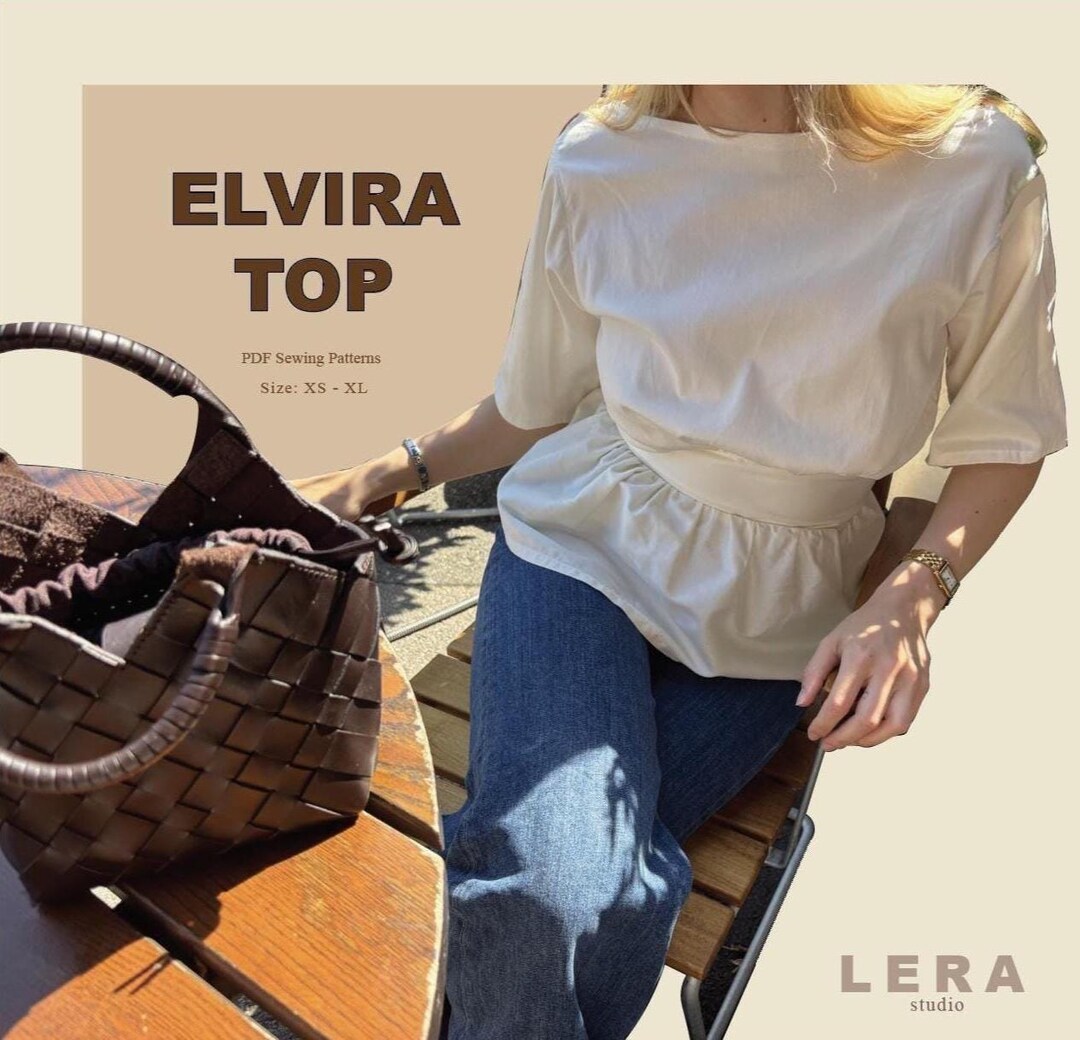Elvira Tie-back Top Sewing Pattern: Open Back Bow Blouse (digital PDF ...