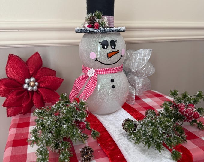 Lighted Snowman Centerpiece - Etsy