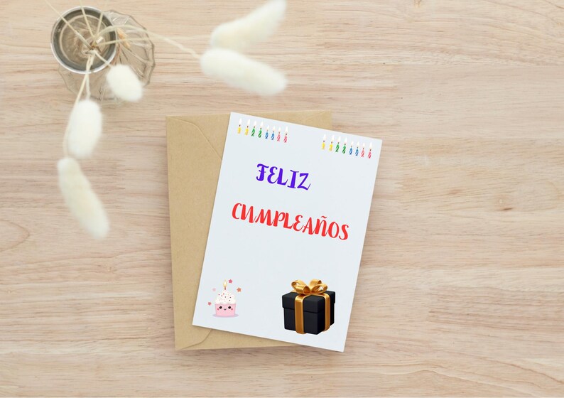 Printable Birthday Card - Happy Birthday Card in Spanish and English ...
