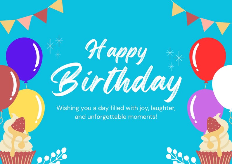 Happy Birthday in Spanish and English, Instant Download PDF, Ready to ...