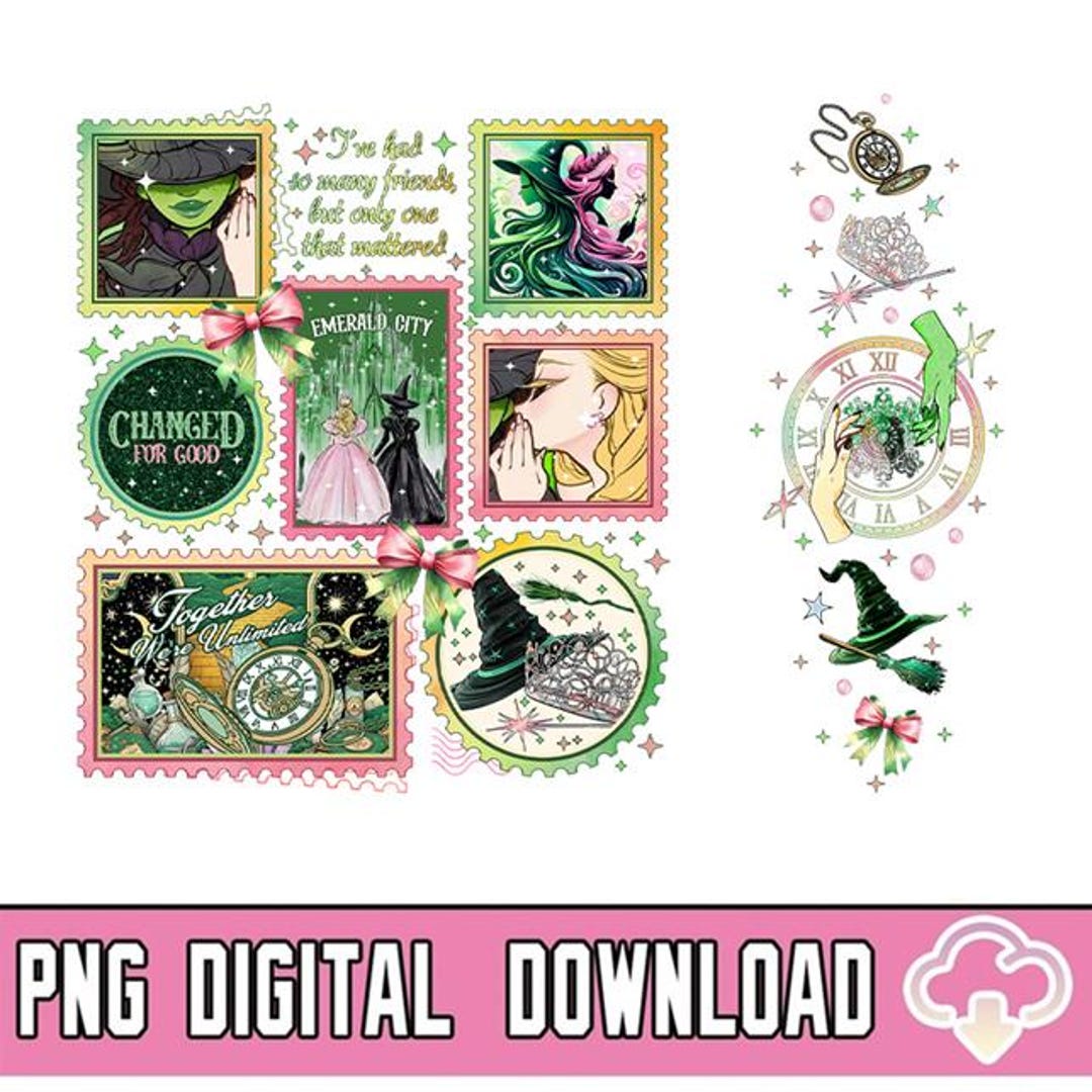 Wicked Changed for Good PNG, Pink and Green Musical Png, Gravity ...