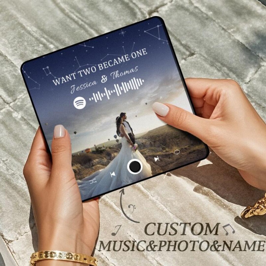 Personalized Photo Album Magnet With Your Text, Custom Music Magnet ...