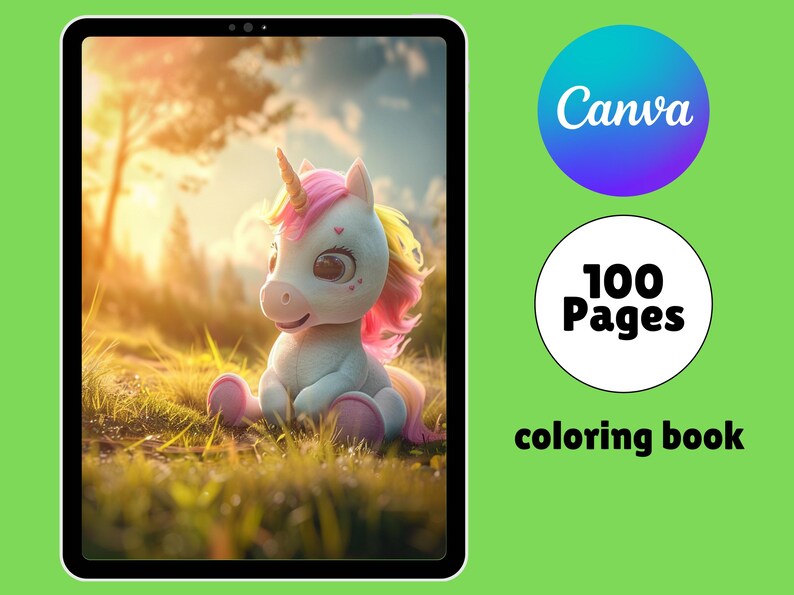 100 Cute Unicorn Coloring Pages for Kids (PDF, JPG, PNG) - Etsy Canada