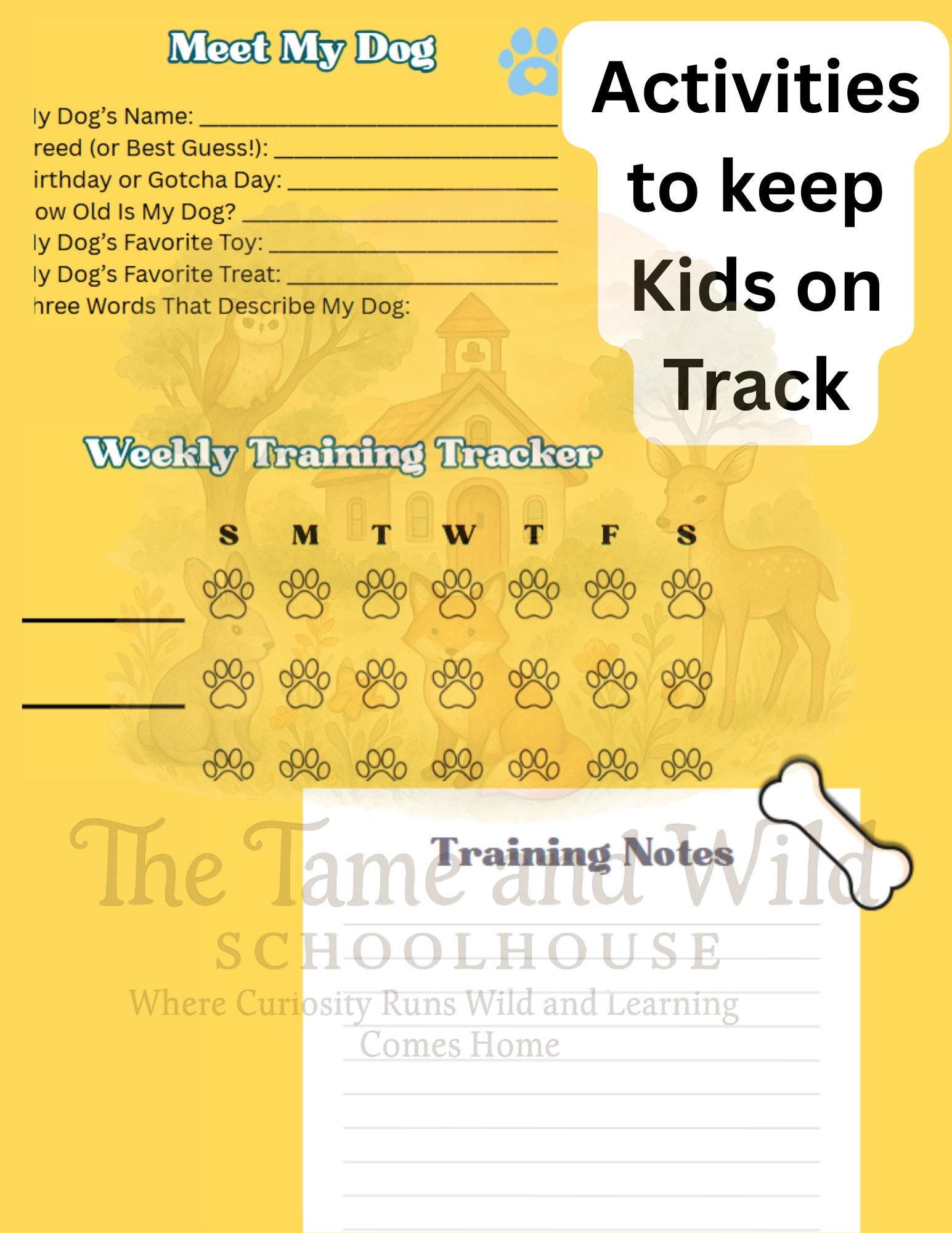 Pup Partner Dog Training Journal for Kids Level 1– Printable Workbook ...