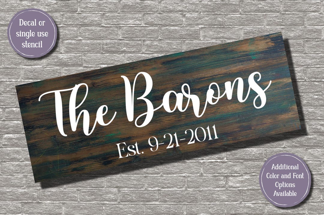 Custom Last Name Decal DIY Wedding Decal Family Name Stencil DIY ...