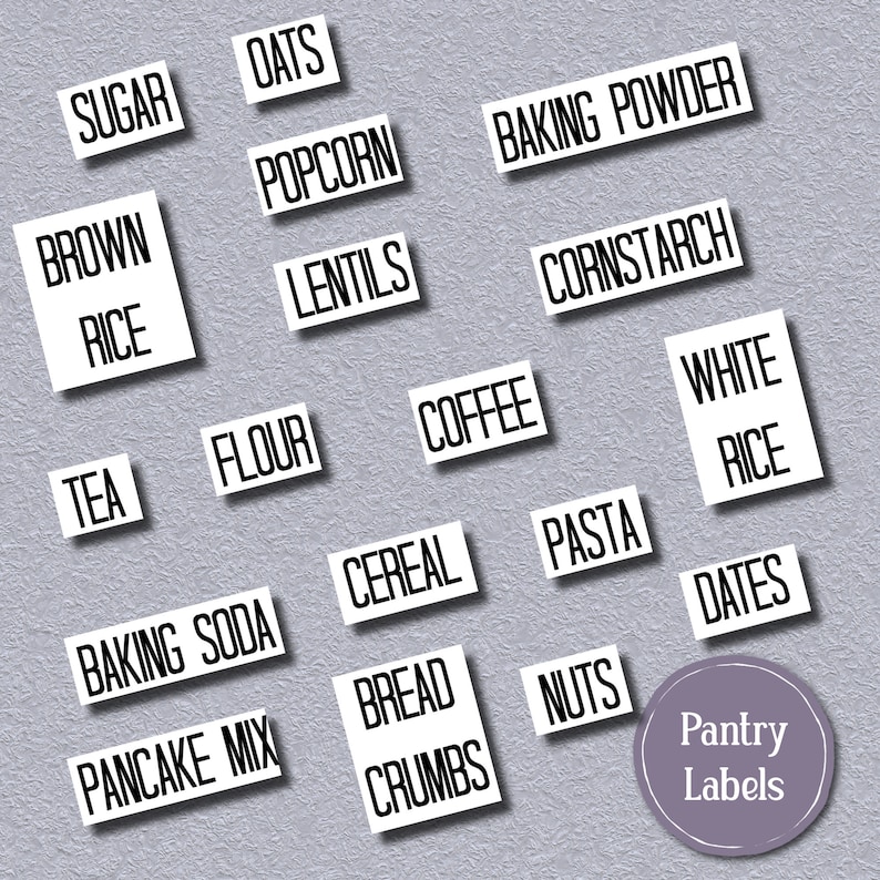 Rae Dunn Inspired Pantry Labels Farmhouse Script Labels Pantry Labels ...