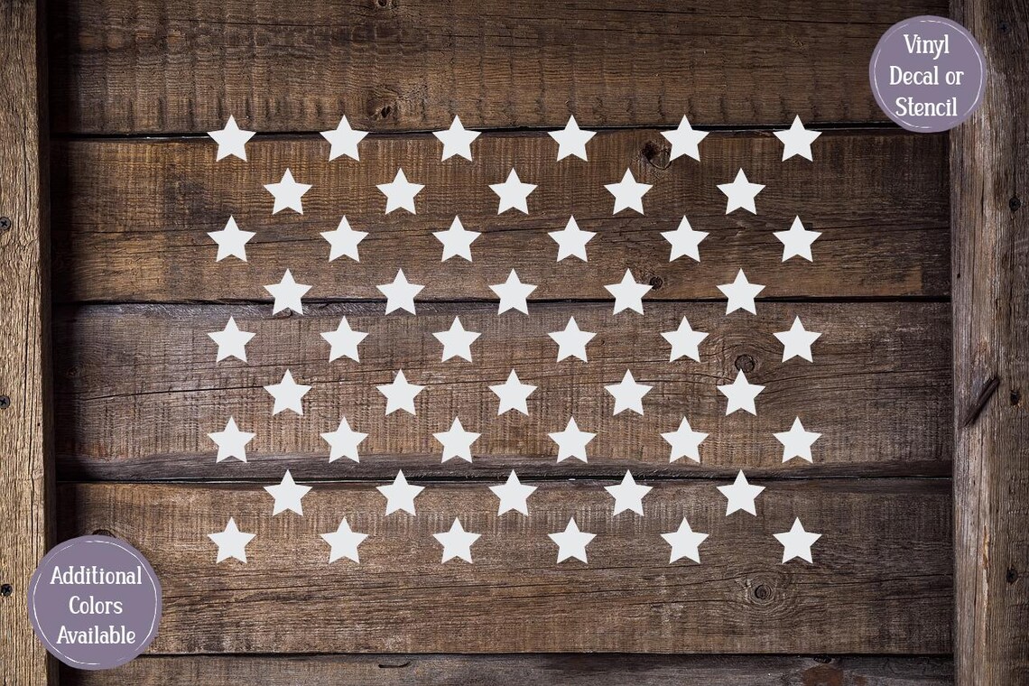 American Flag Stars Decal American Flag Stencil 50 Stars Decal 50 Stars ...