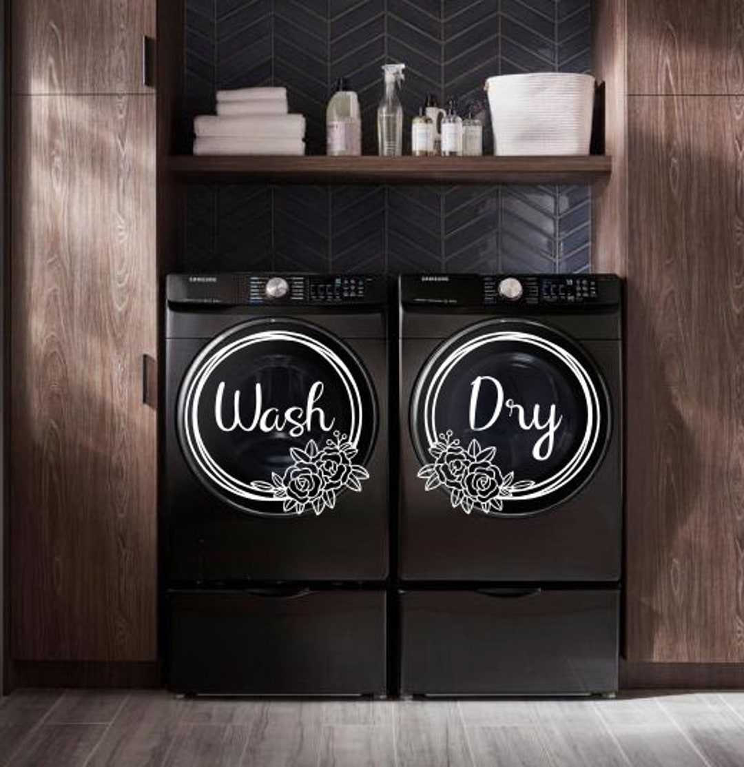 Floral Wash & Dry Decals / Laundry Room Decor/ Washer and Dryer ...