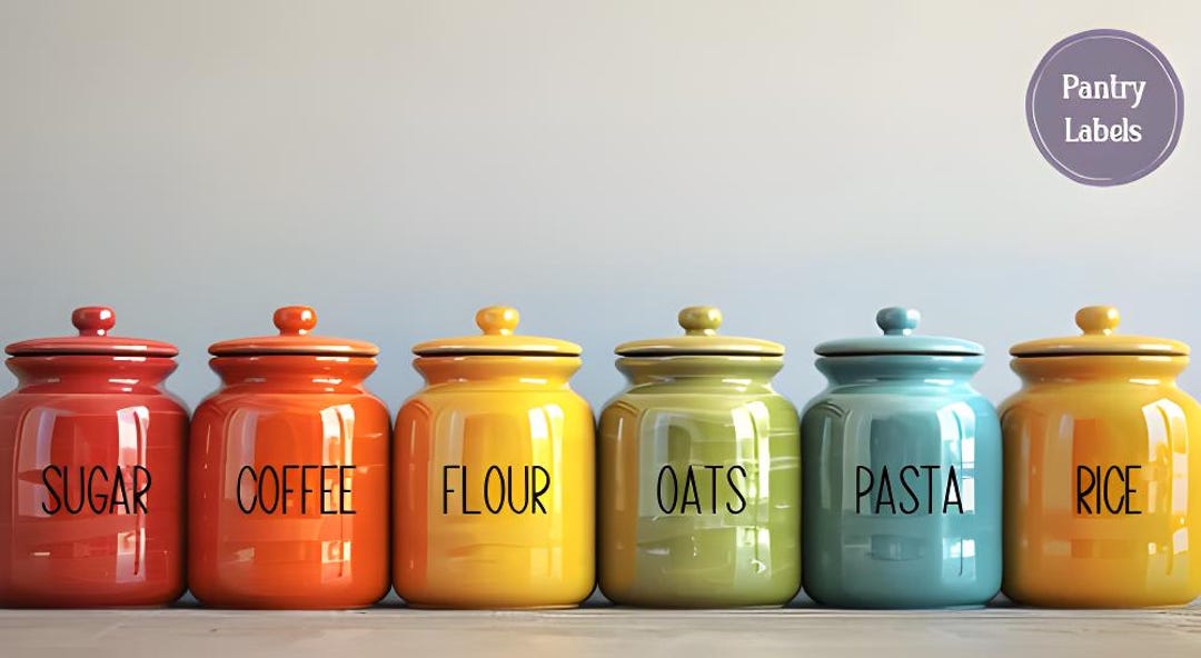 Rae Dunn Inspired Pantry Labels Farmhouse Script Labels Pantry Labels ...