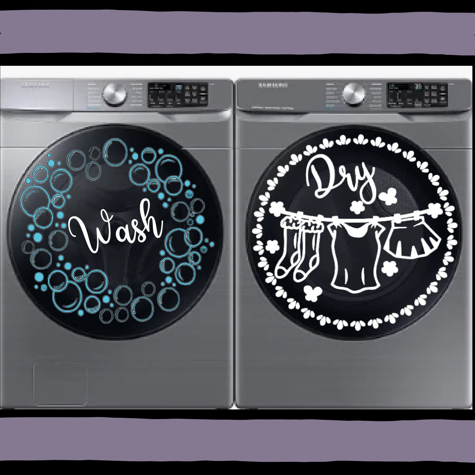 Wash Dry Decals, Laundry Room Decor, Washer Dryer Stickers, Farmhouse ...