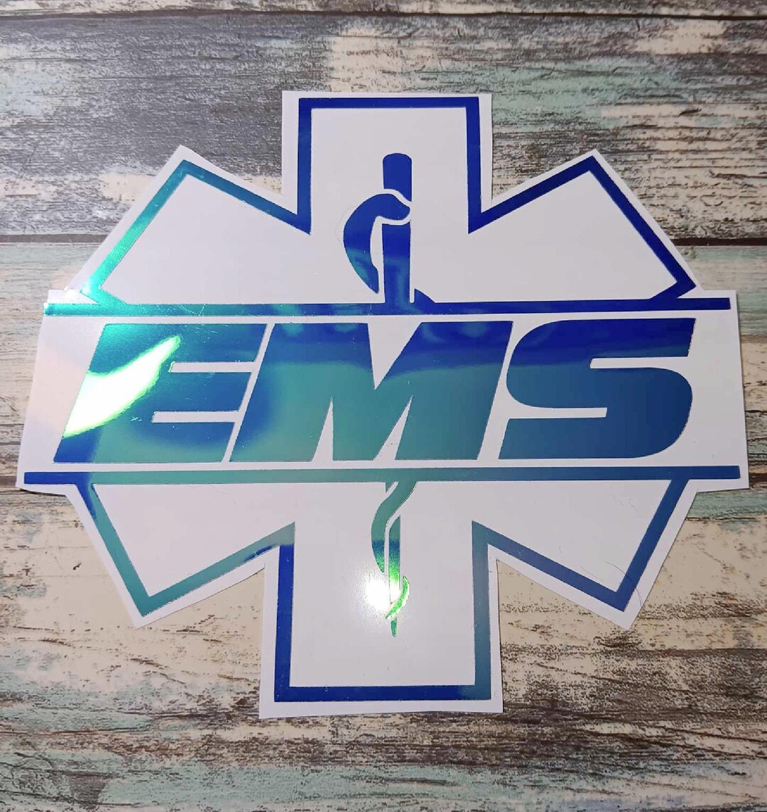 EMS Emblem Vinyl Decal Color Shifting Holographic Opal Waterproof ...