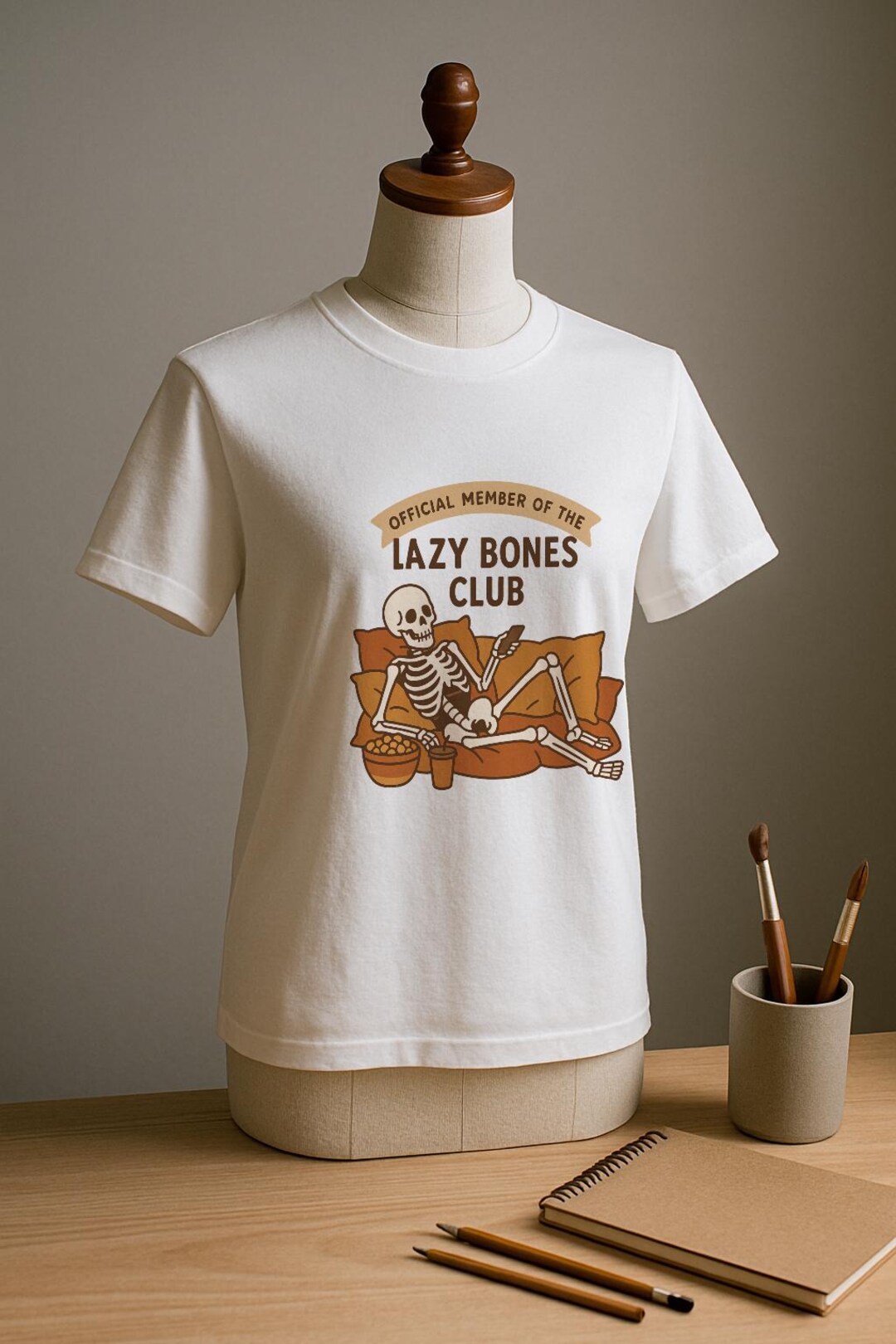 Lazy Bones Club Skeleton PNG, Halloween Shirt Design (digital Download ...