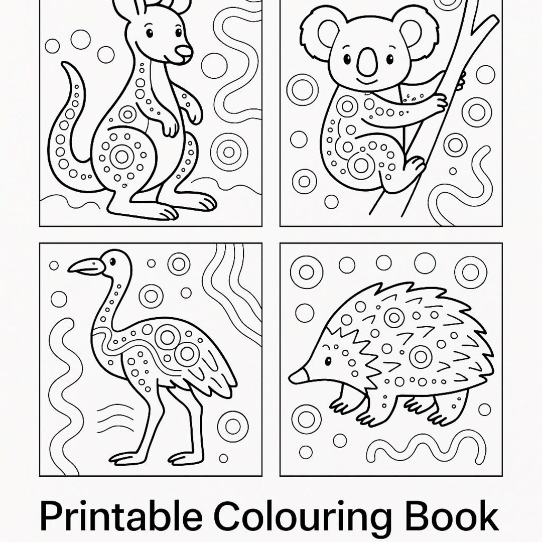 Dot, Draw & Discover Printable Australilan Animal Colouring Book for ...