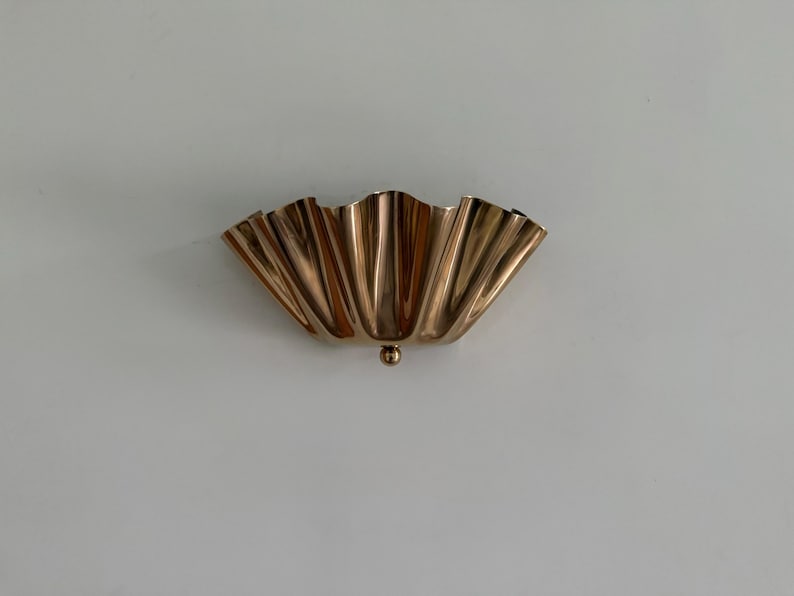 Mid-century Brass Half Flower Wall Sconce - Handmade Modern Light ...