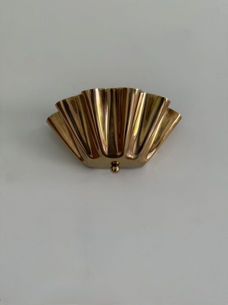 Mid-century Brass Half Flower Wall Sconce - Handmade Modern Light ...