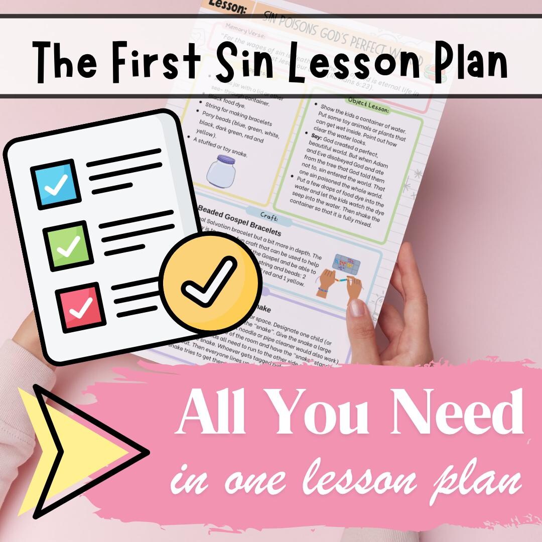 THE FIRST SIN: Bible Lesson Plan for Kids Ages 3-12 ~ A Low-prep, Hands ...