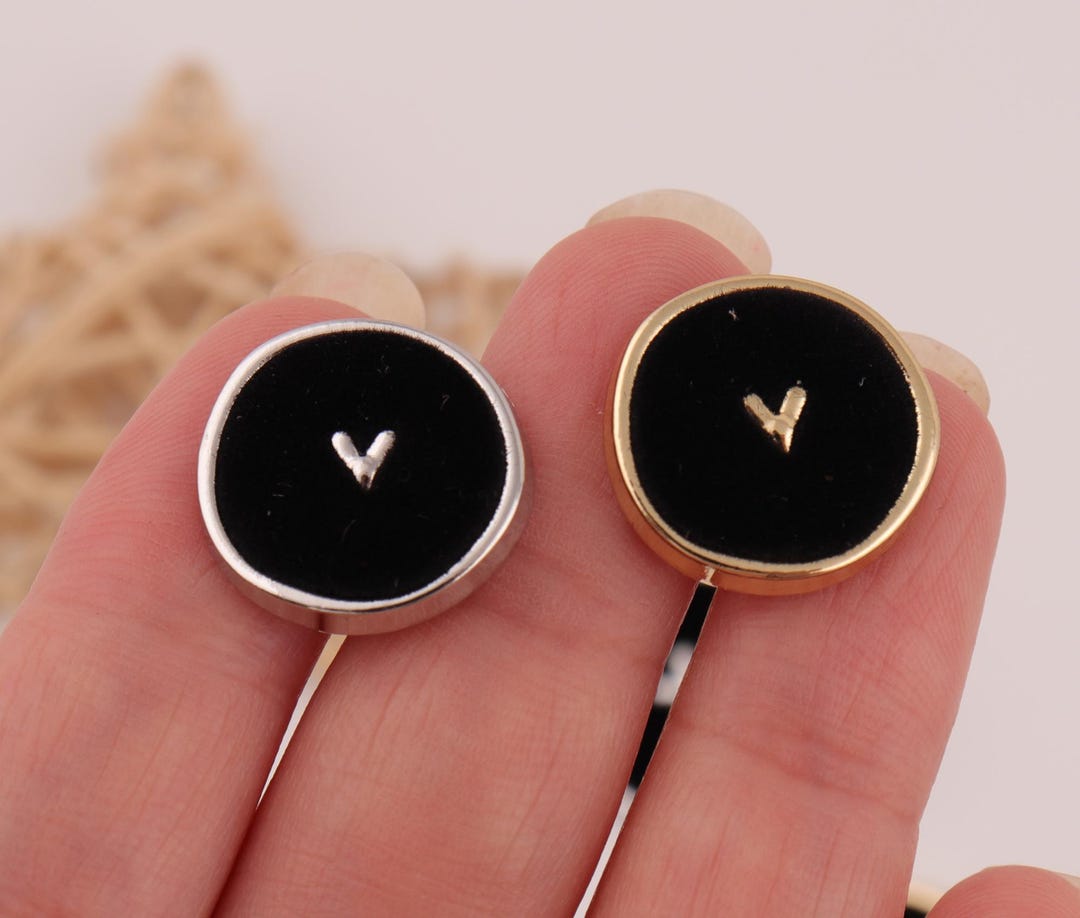 6pcs Retro Metal Flocked Floral Buttons Gold Black/silver Black Sewing ...