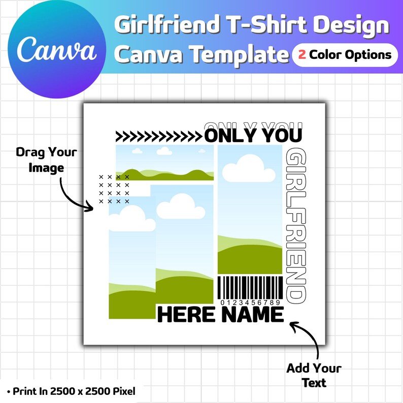 Girlfriend T-shirt Design Canva Template |editable Photo Collage |12 ...