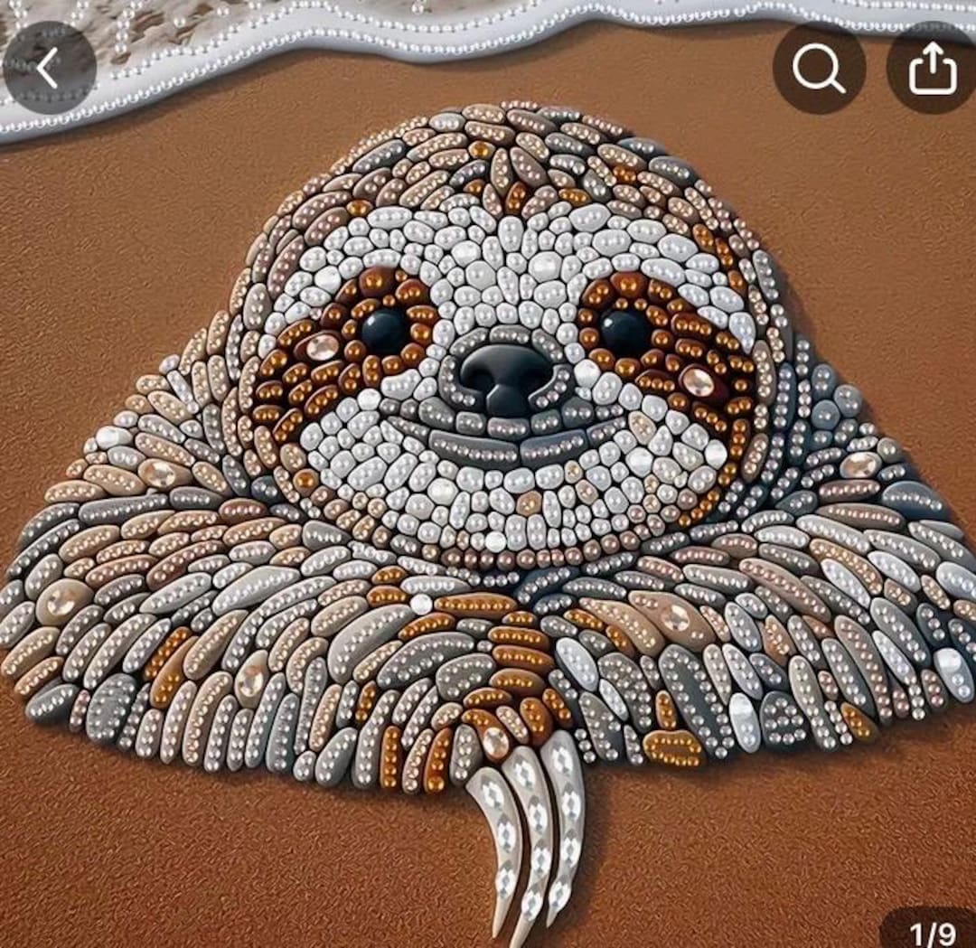Sloth Made Out of Stone on a Beach Diamond Dotz Painting - Etsy