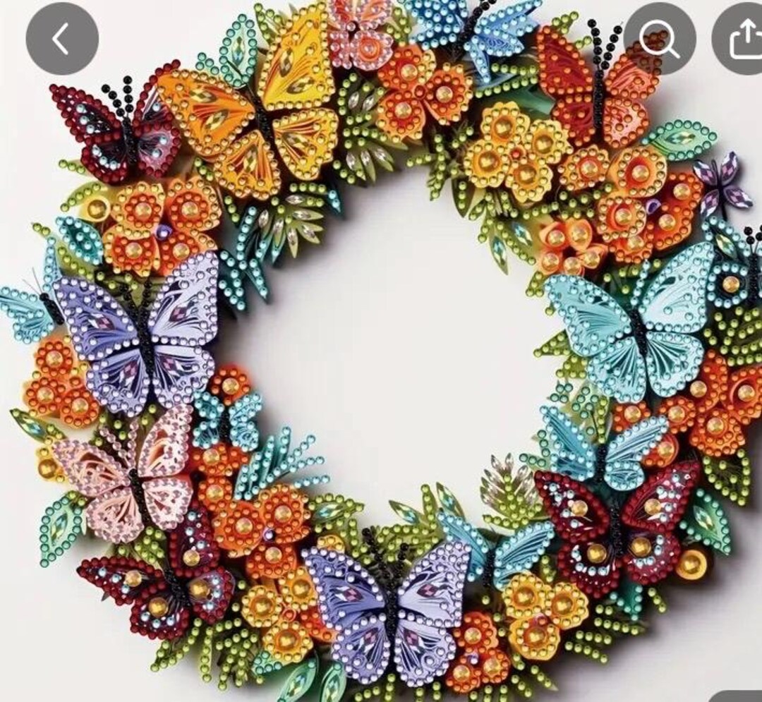 Diamond Dotz Painting Wreath Butterflies Flowers Kit - Etsy