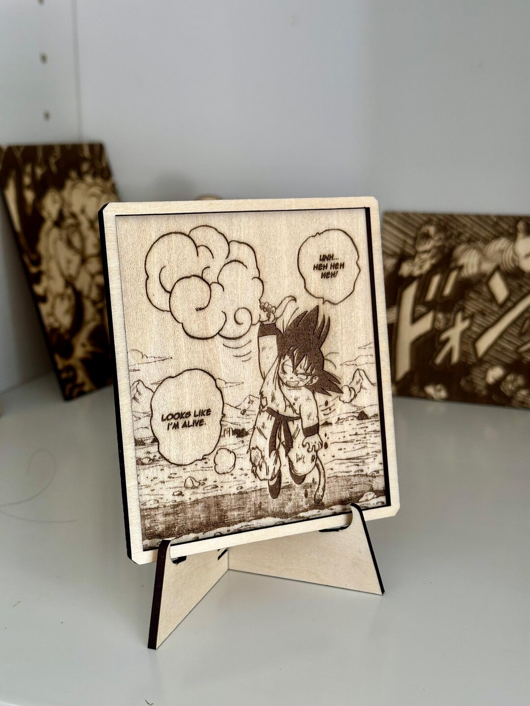 Handmade Wooden Dragon Ball Manga Plaque, Laser Engraved Anime Panel ...