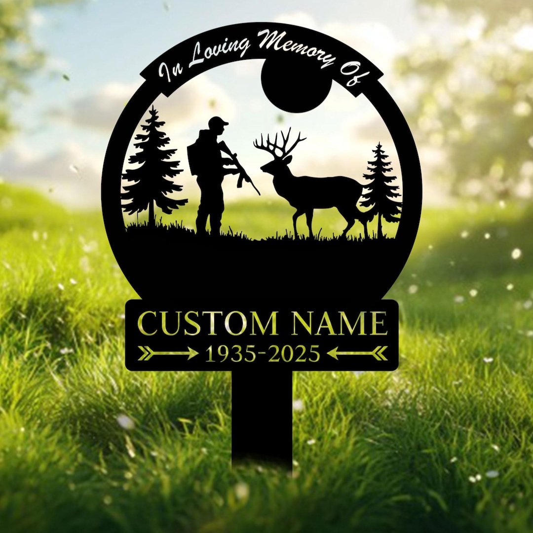Hunting Memorial Plaque, Personalized Hunter Memorial Grave Marker ...