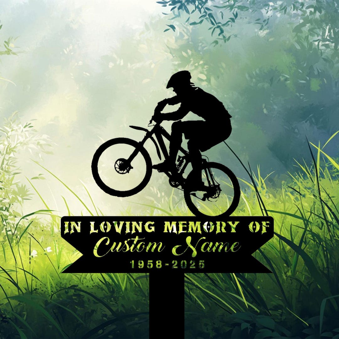 Personalized Cyclist Bike Rider Memorial Stake, Grave Marker, Metal ...