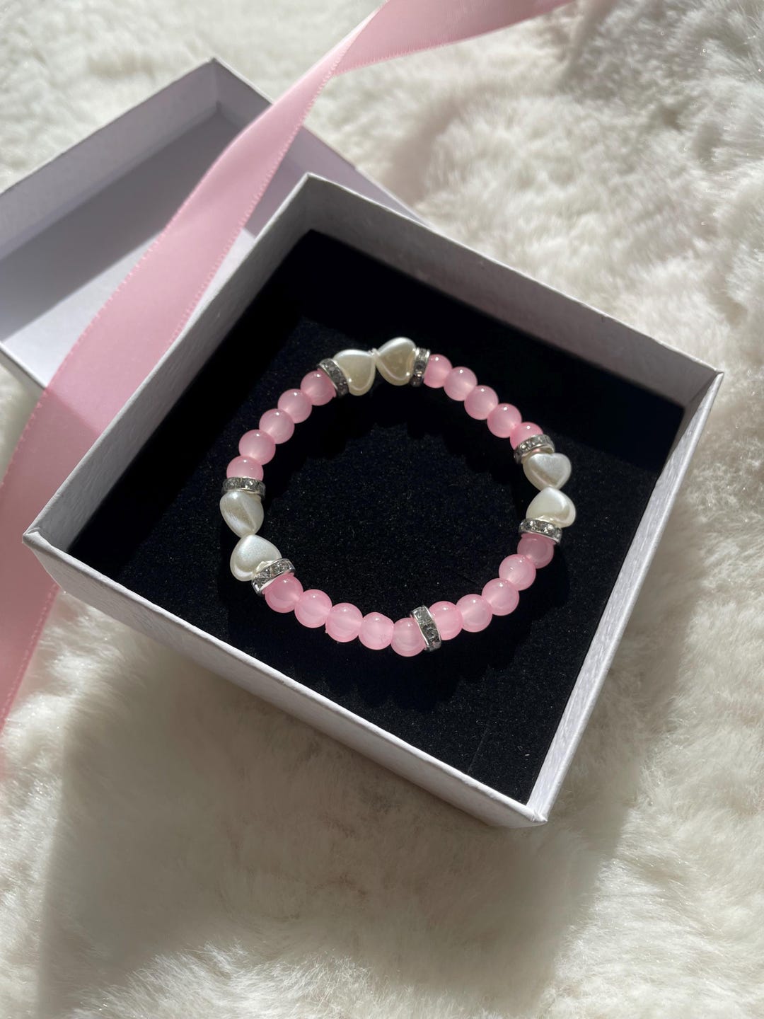 Pink Pearl Bracelet-thoughtful Pregnancy Gift | Galentine Gift | Work ...