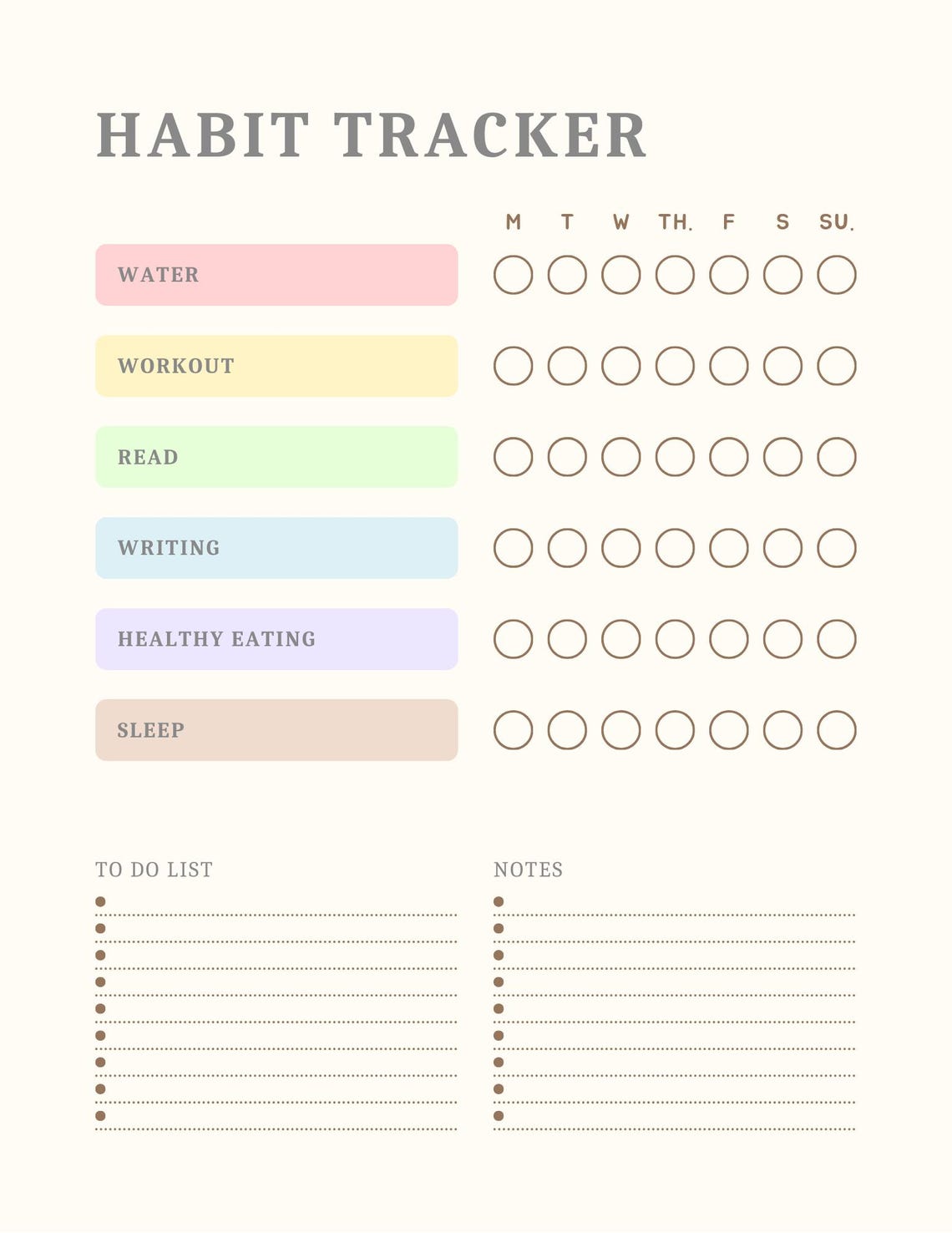 Customizable Online Habit Tracker Template- Instant Download - Etsy
