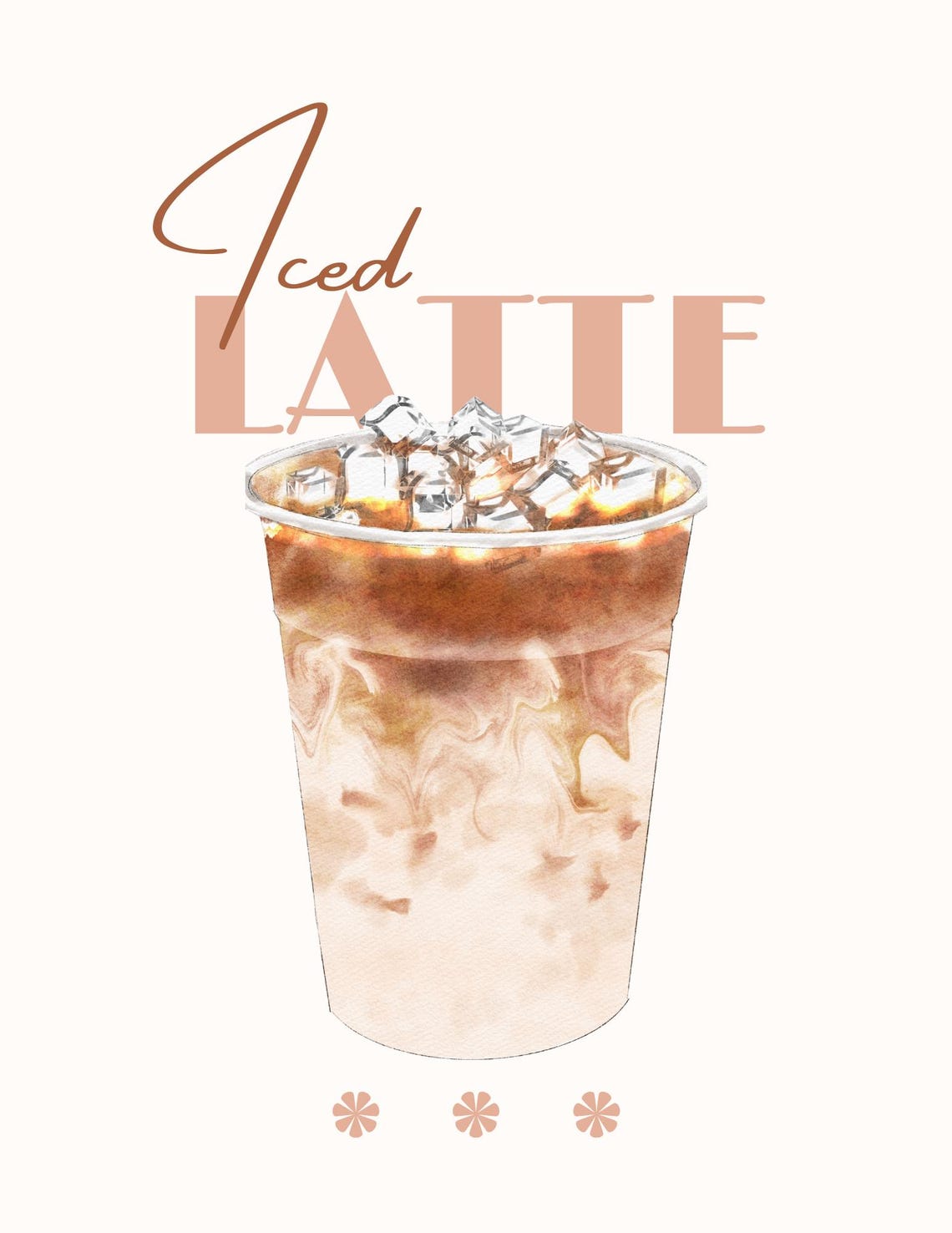 Iced Latte Art Print – Instant Download Coffee Bar Decor - Etsy