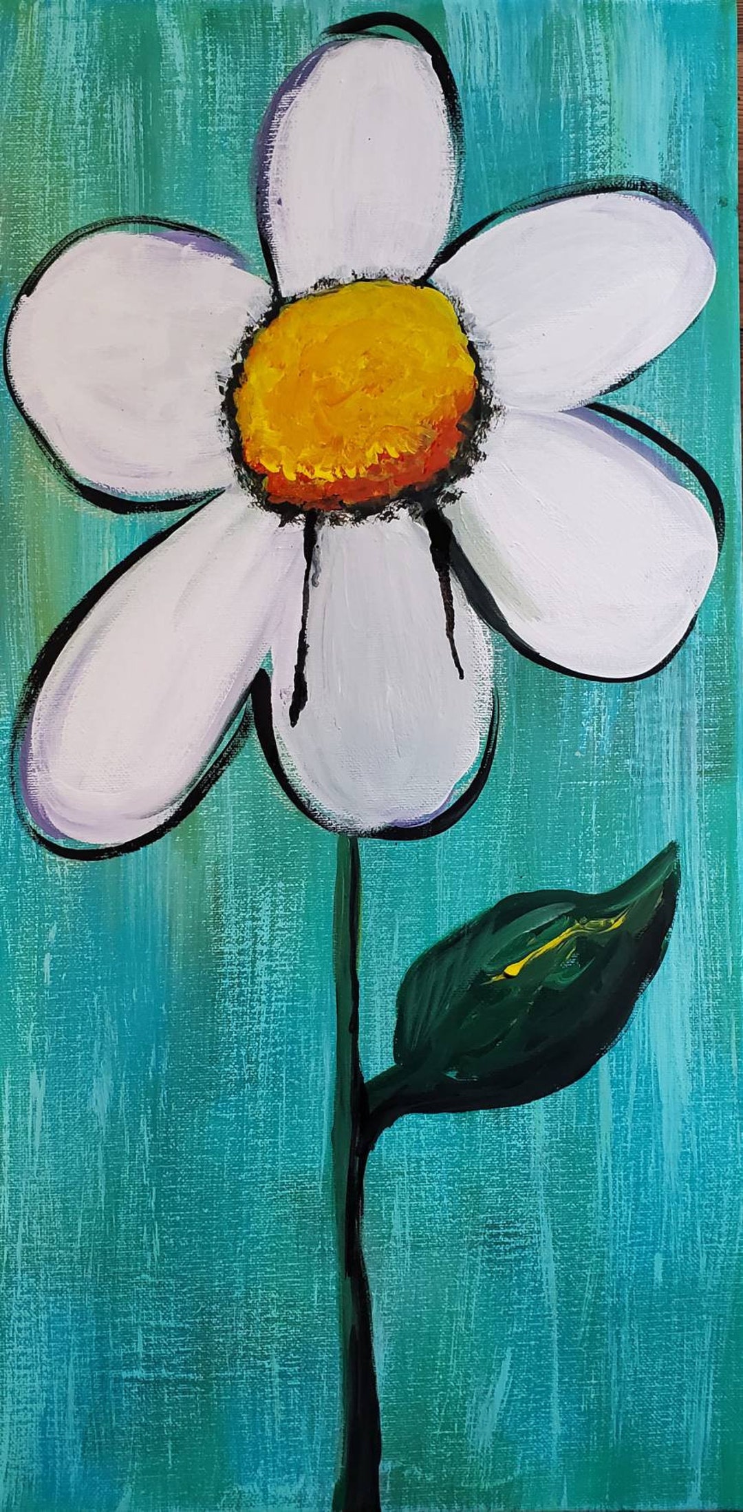 Daisy Boho Art Painting - Etsy