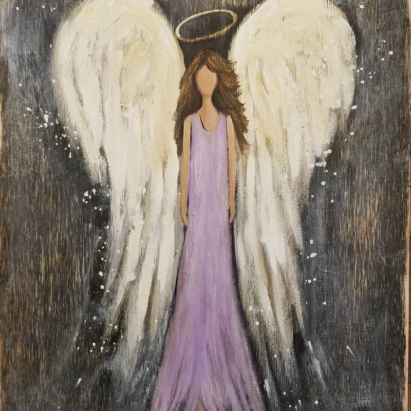 Painted Wood Angel - Etsy