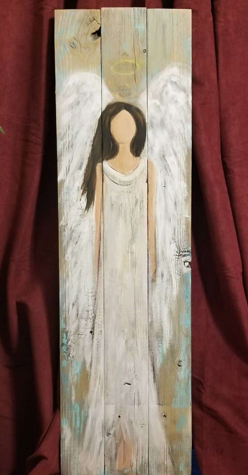 Angel on Wood 3ft Home Decor Rustic Wood Cottage Farmhouse - Etsy