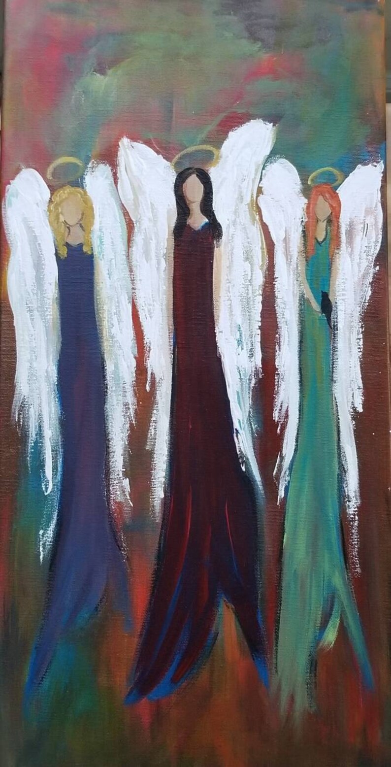 Trinity Angels Black Bird Abstract Art Wings Spiritual - Etsy