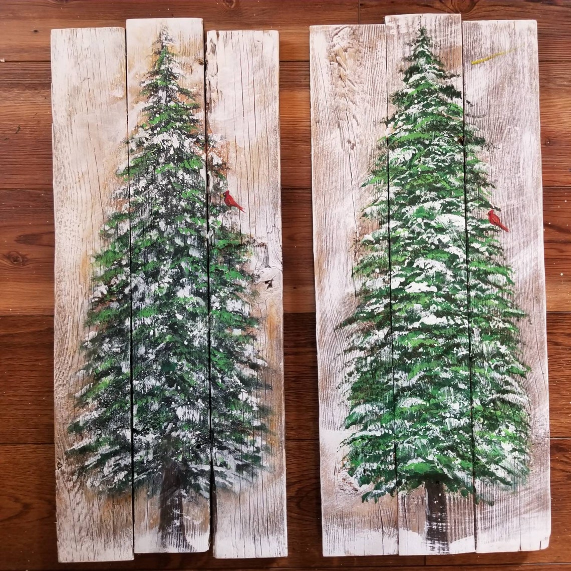 2 Ft Snowy Pine Tree Winter Magic Pallet Art Rustic Decor Wood - Etsy