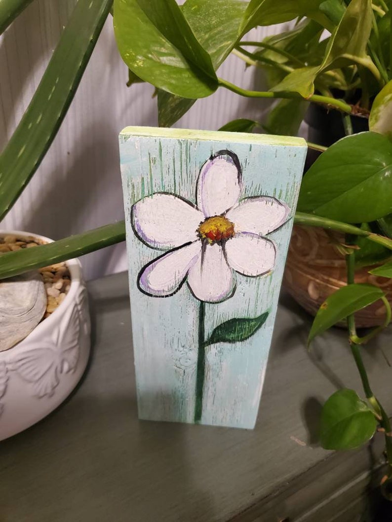 Stylized Daisy Flower Pallet Wood Farmhouse Shabby Chic Home - Etsy