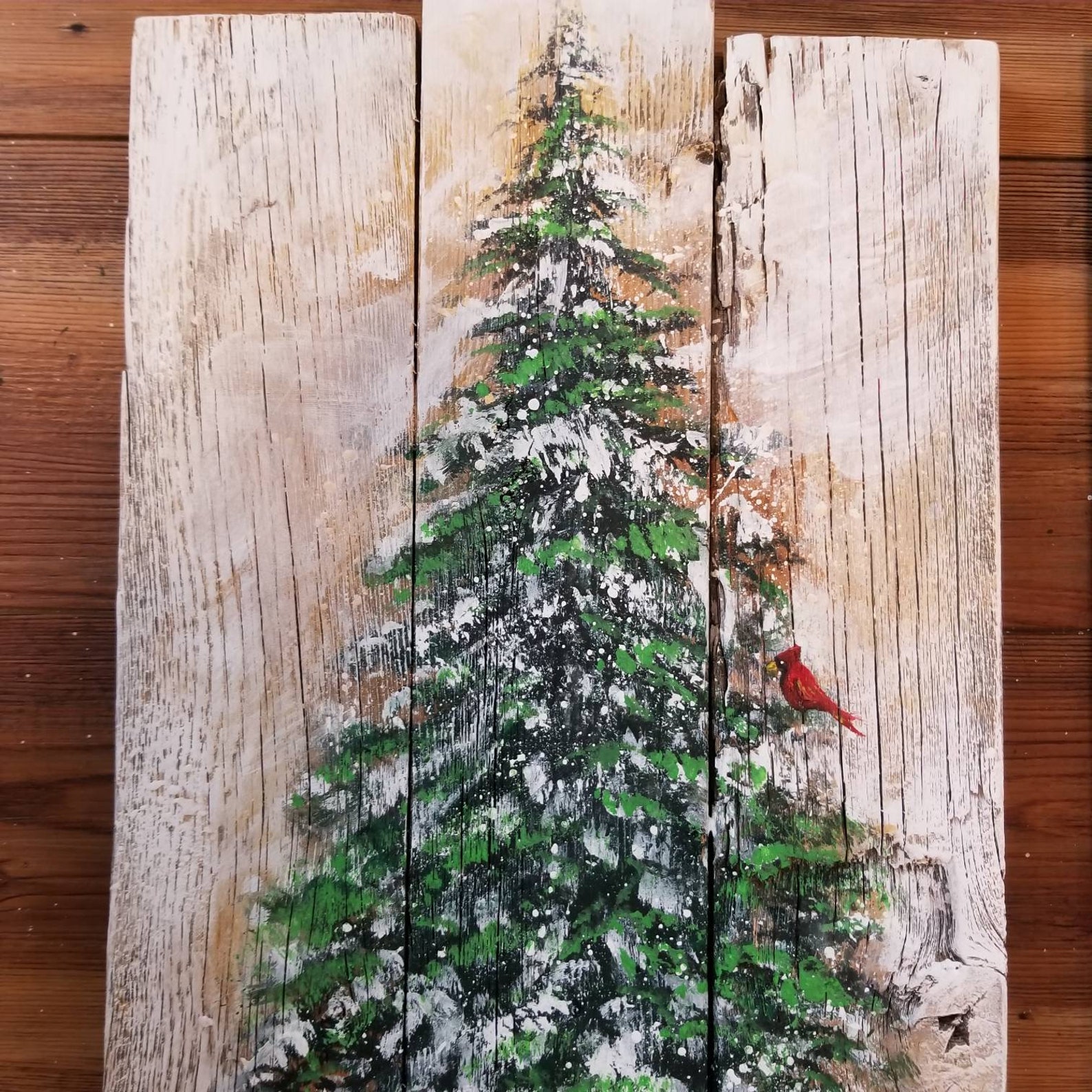 2 Ft Snowy Pine Tree Winter Magic Pallet Art Rustic Decor Wood - Etsy