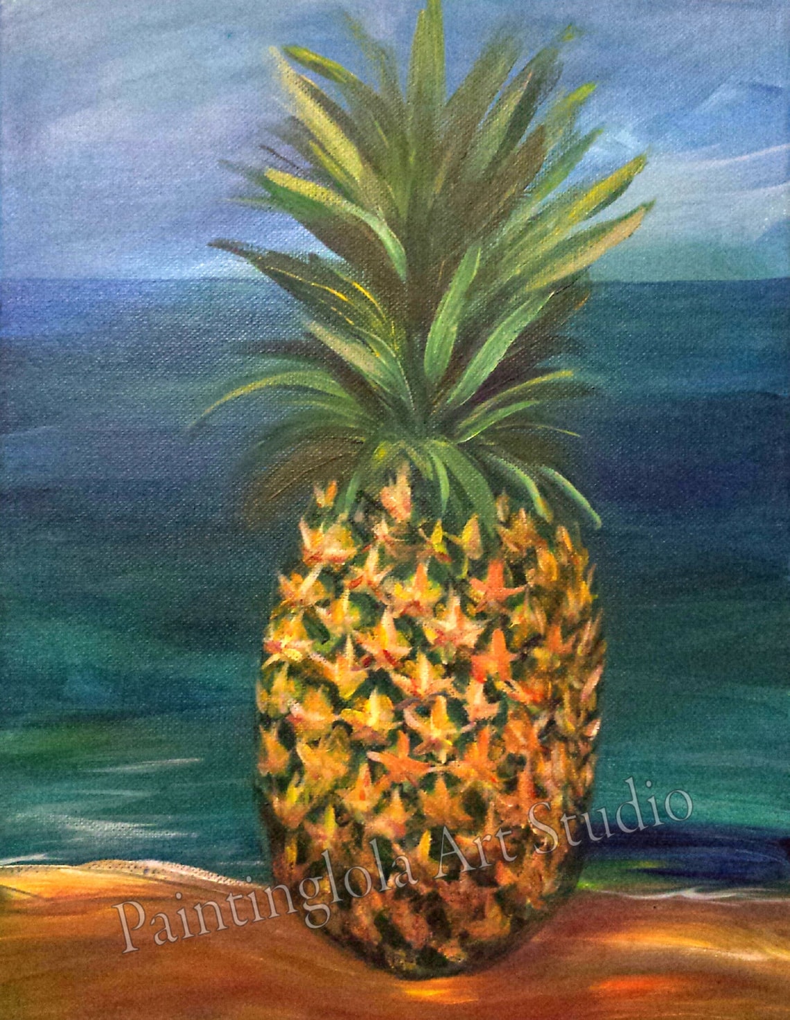 Pineapple Art Still Life Download Print Reproduction of | Etsy