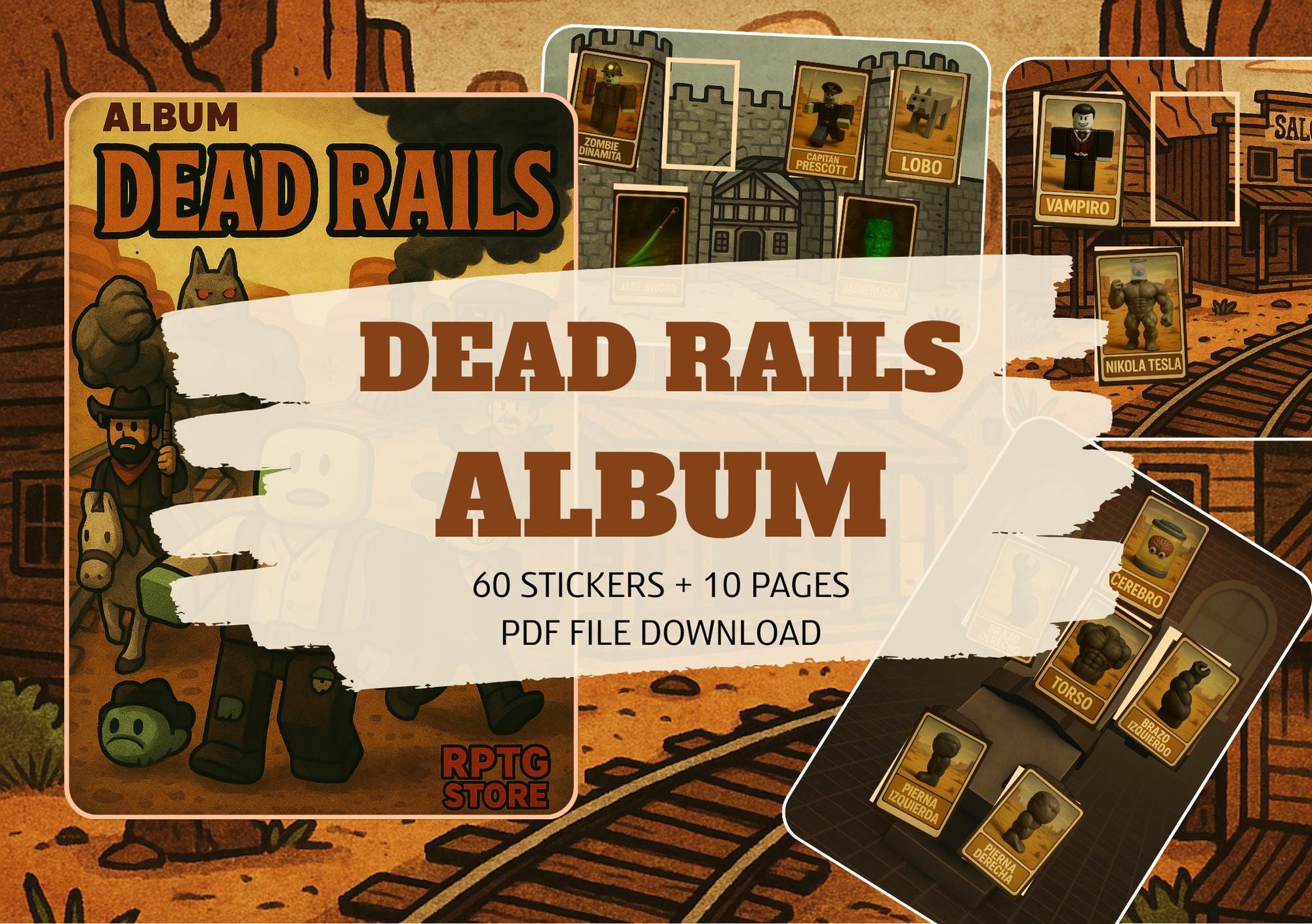 Album Figuritas Dead Rails Sticker Album - Etsy México