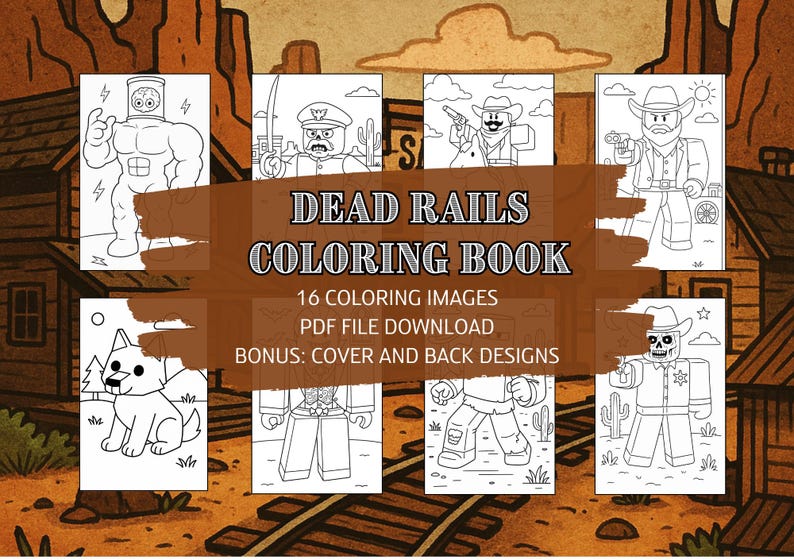 Dead Rails Coloring Book Printable - Etsy UK