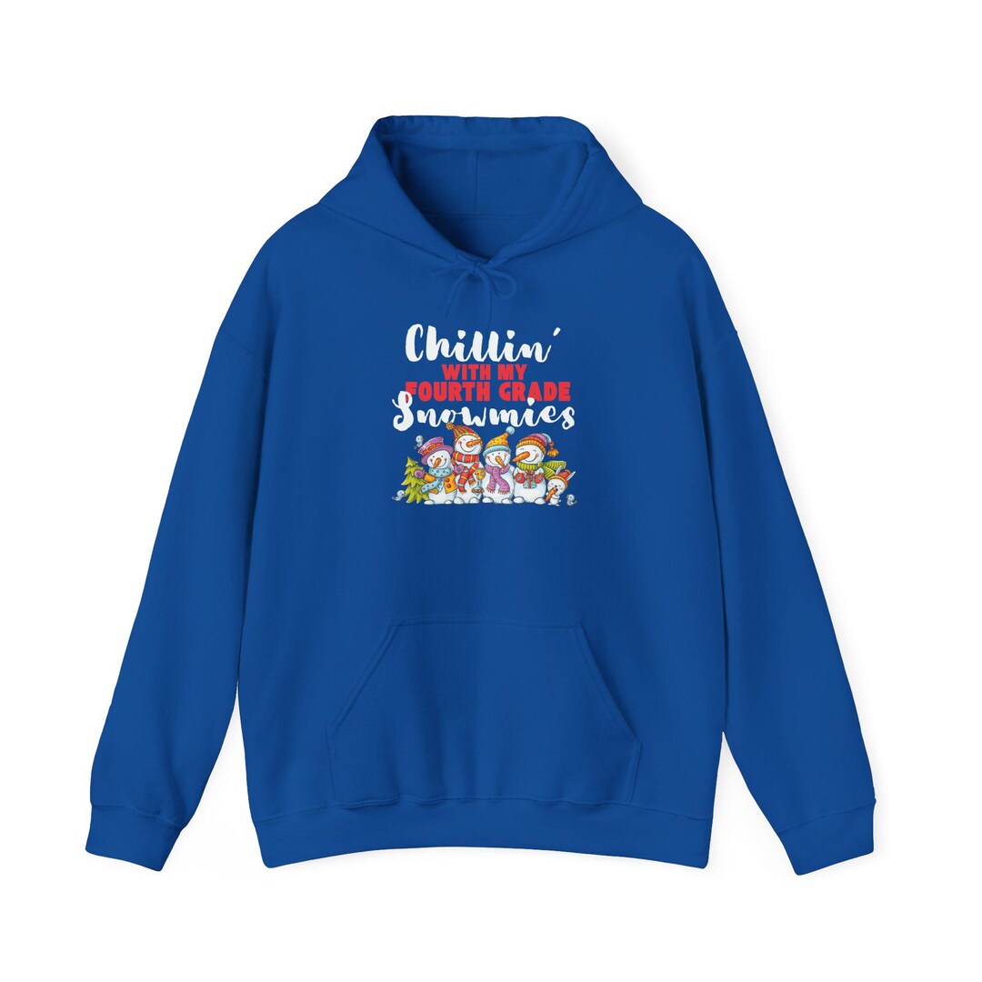 Chillin' With My 4th Grade Snowmies Hoodie, Cozy Winter Sweatshirt, Fun ...