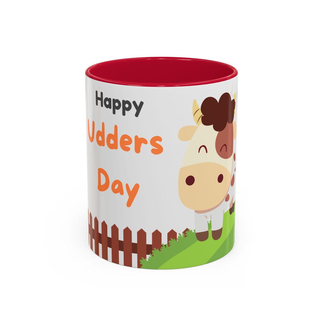 Happy Udder's Day Colorful Mug, Cute Cow Coffee Cup, Fun Gift for ...