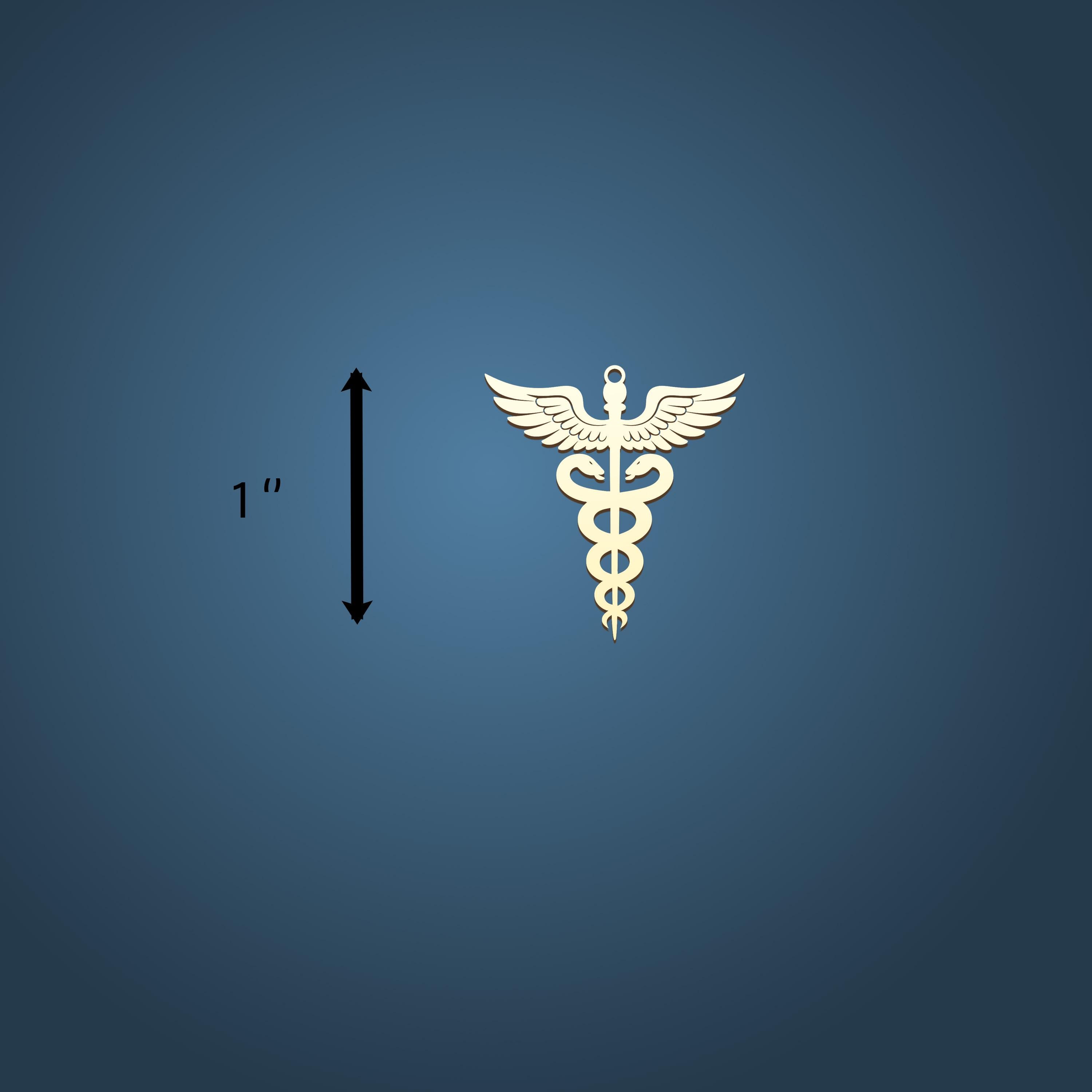 Caduceus Necklace: Sterling Silver Medical Symbol Pendant - Doctor ...