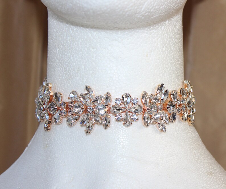 Rose Gold Choker, Crystal Choker, Bridal Choker, Rose Gold Jewelry ...