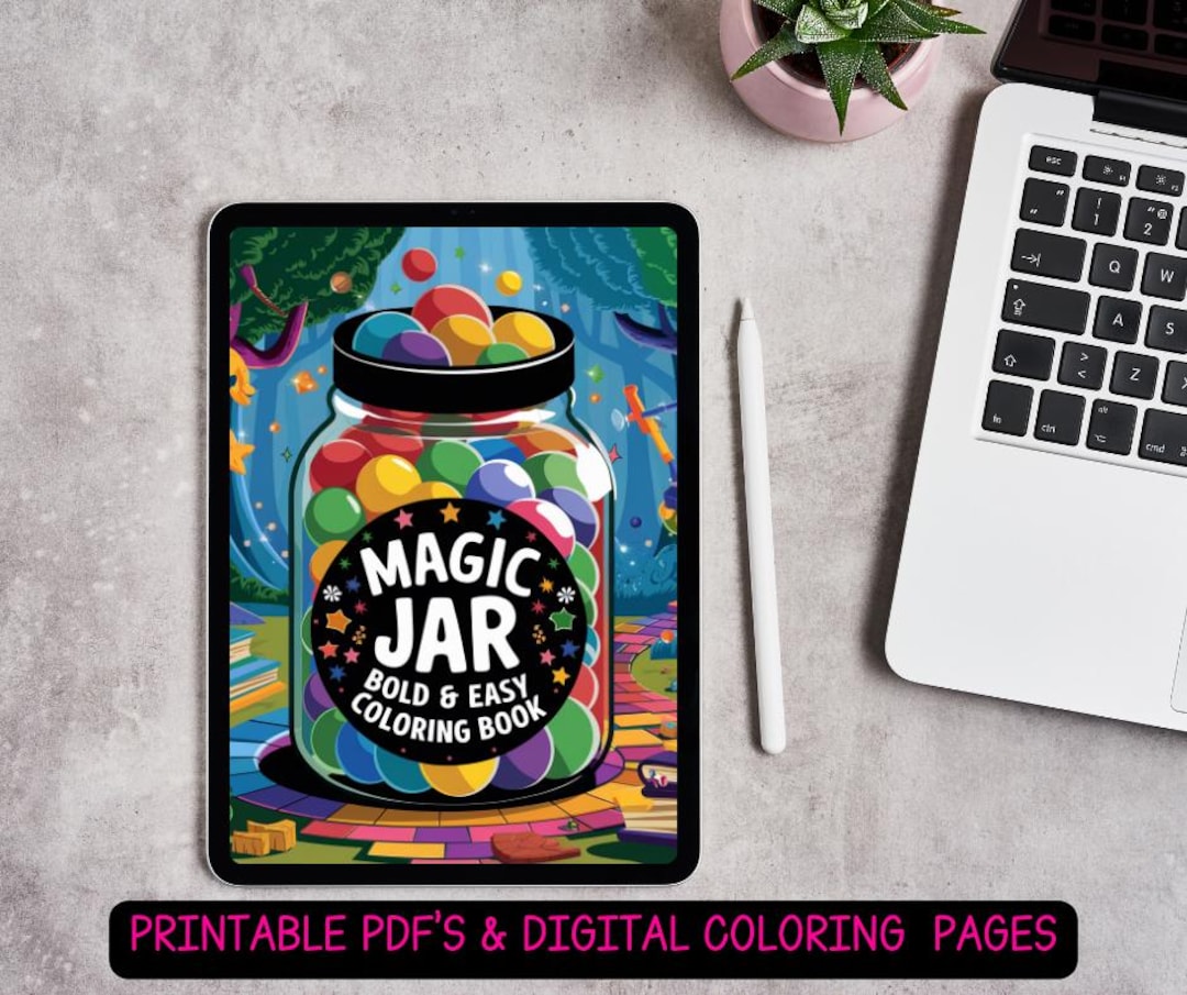 Magic Jars Coloring Pages - Printable Adult Coloring Book - Etsy