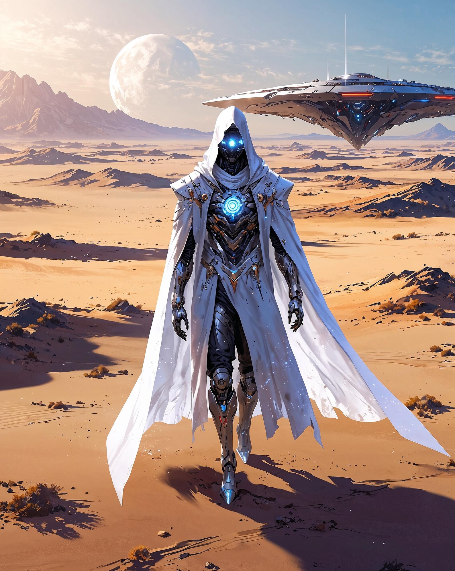 White Cloak Android, Sci-fi Fantasy Art, Sci-fi Robot Poster, Epic Sci ...