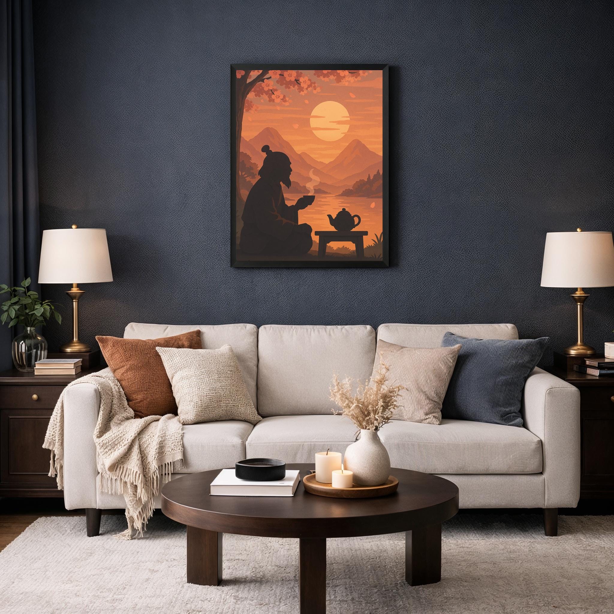 Uncle Iroh Tea Time, Minimalist Sunset Anime Wall Art, Zen Avatar ...