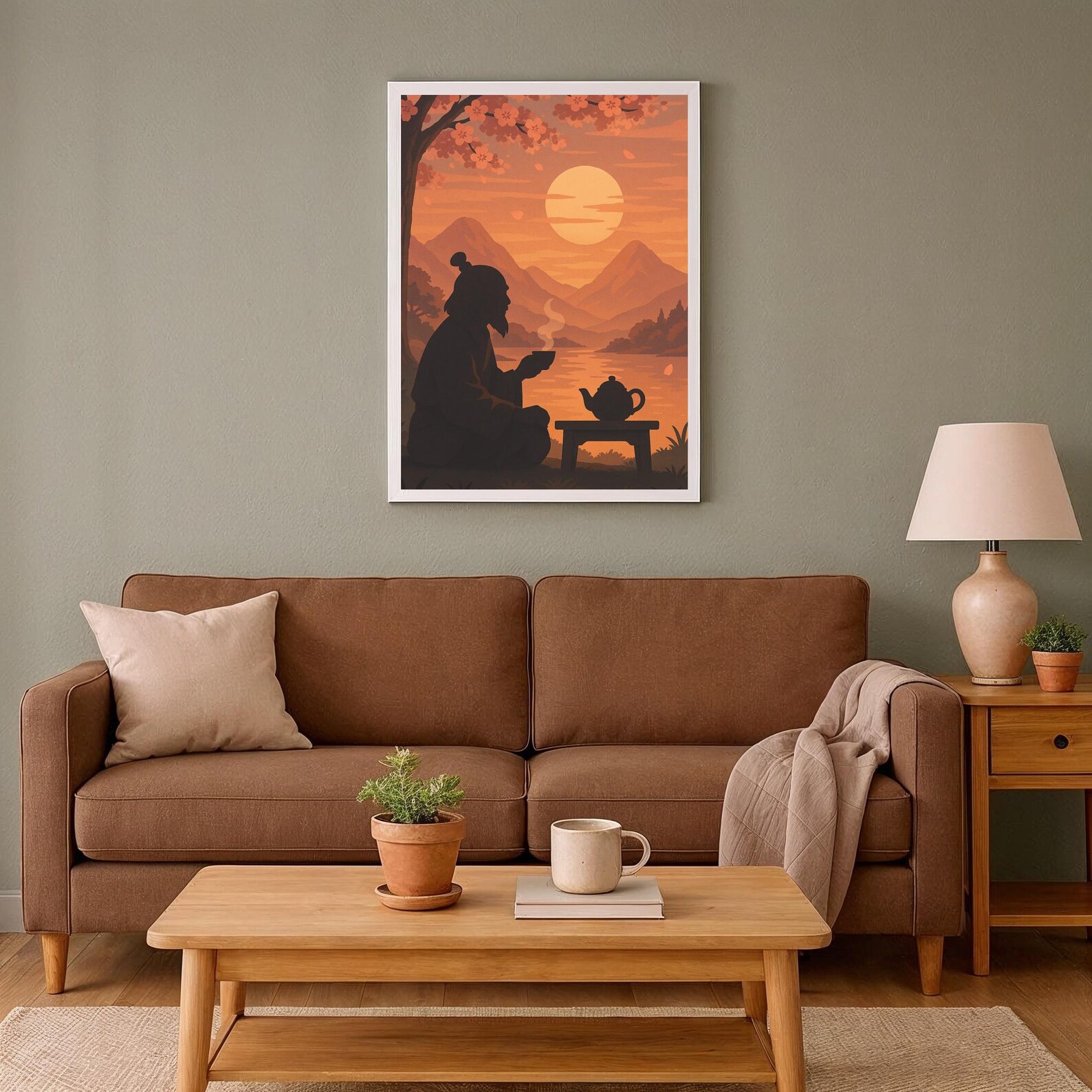Uncle Iroh Tea Time, Minimalist Sunset Anime Wall Art, Zen Avatar ...